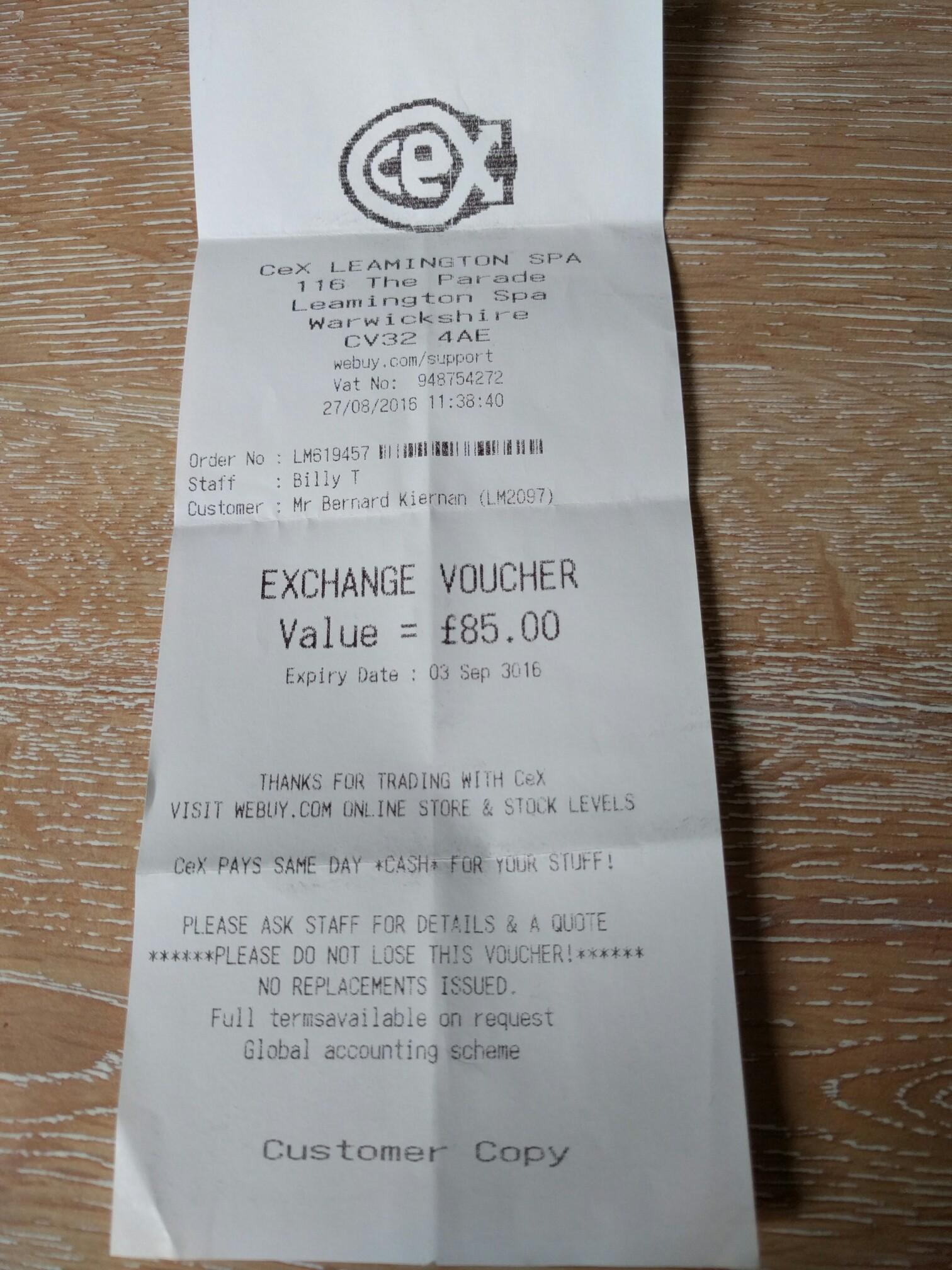 CEX VOUCHER in CV34 Warwick for £80.00 for sale | Shpock