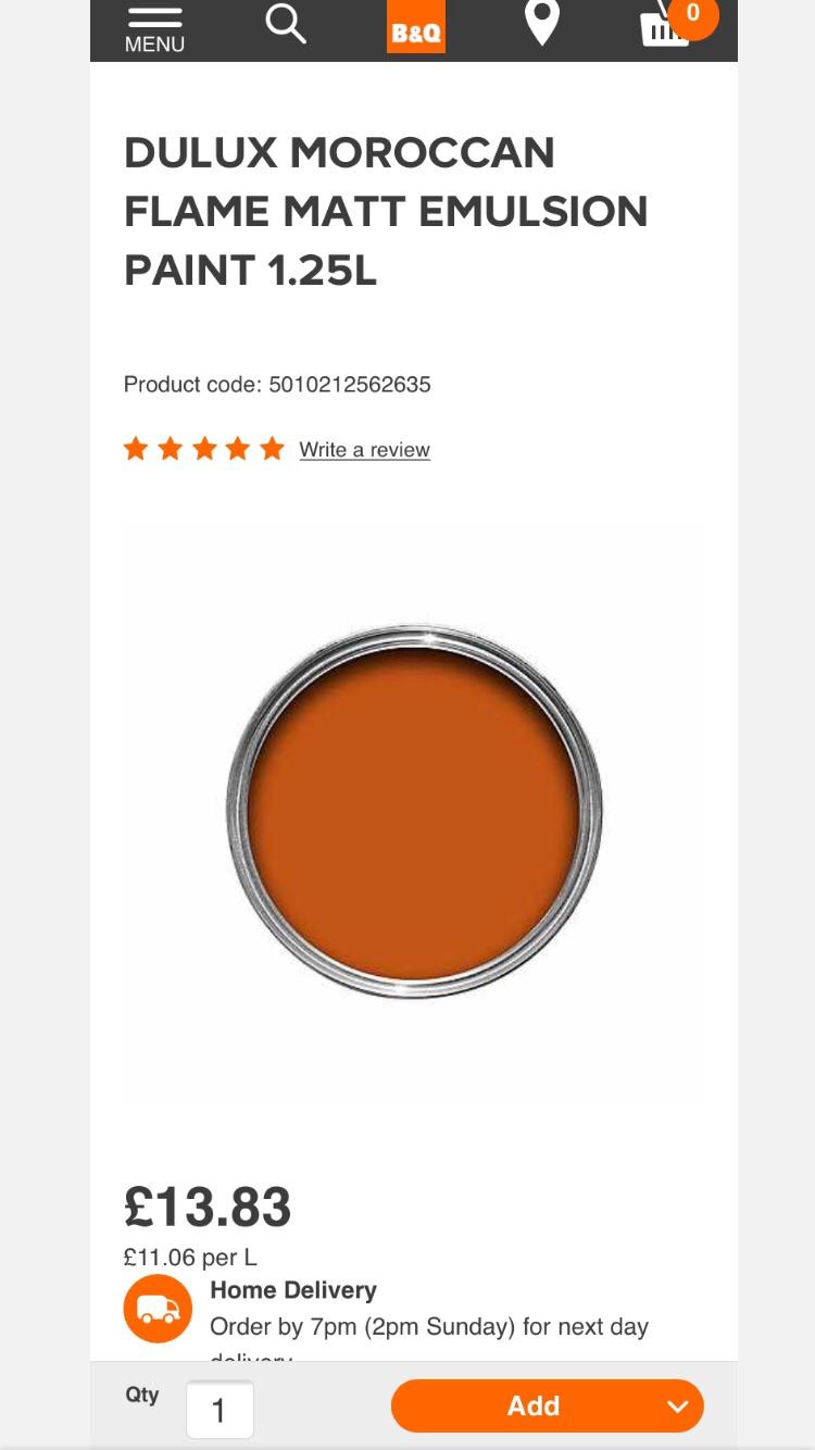 Dulux Moroccan Flame - Matt Emulsion paint in WF3 Ardsley für 10,00 ...