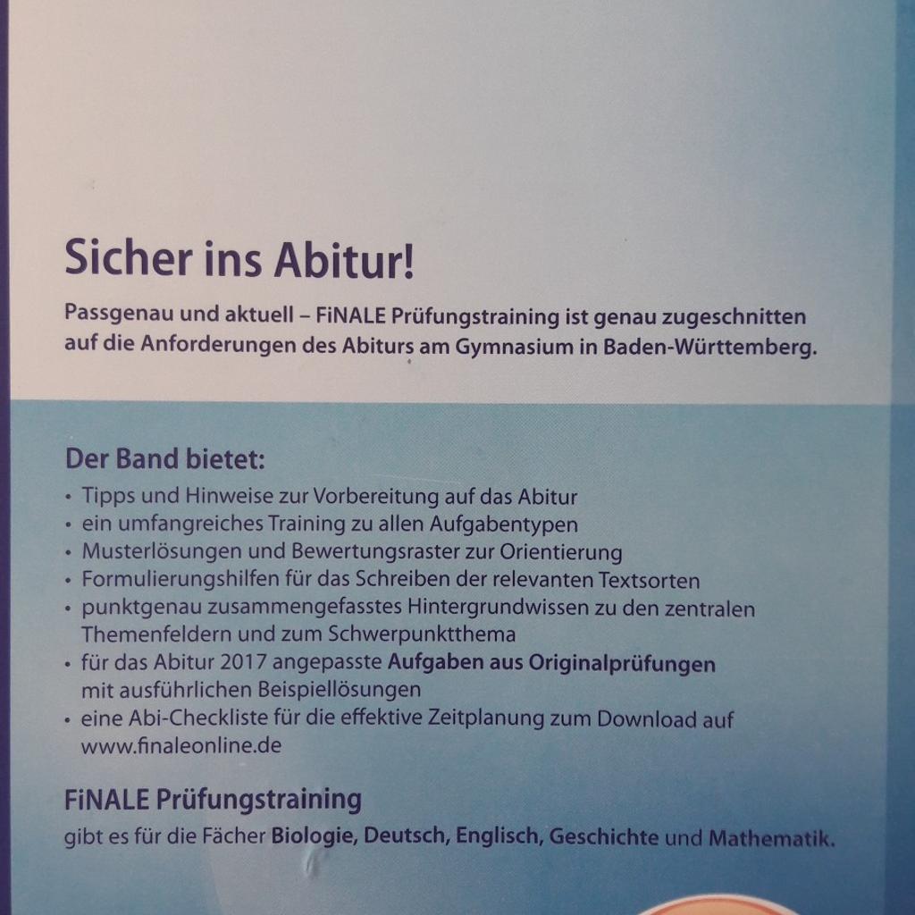 Abitur BW: FINALE Prüfungstraining Englisch in 68161 Mannheim für € 7 ...