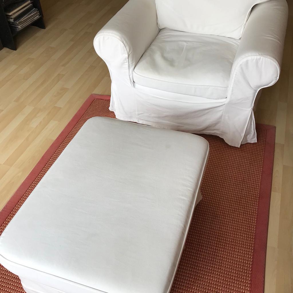 Ikea Ektorp Sessel weiß mit Fußhocker in 63768 Hösbach für 89,00 € zum ...