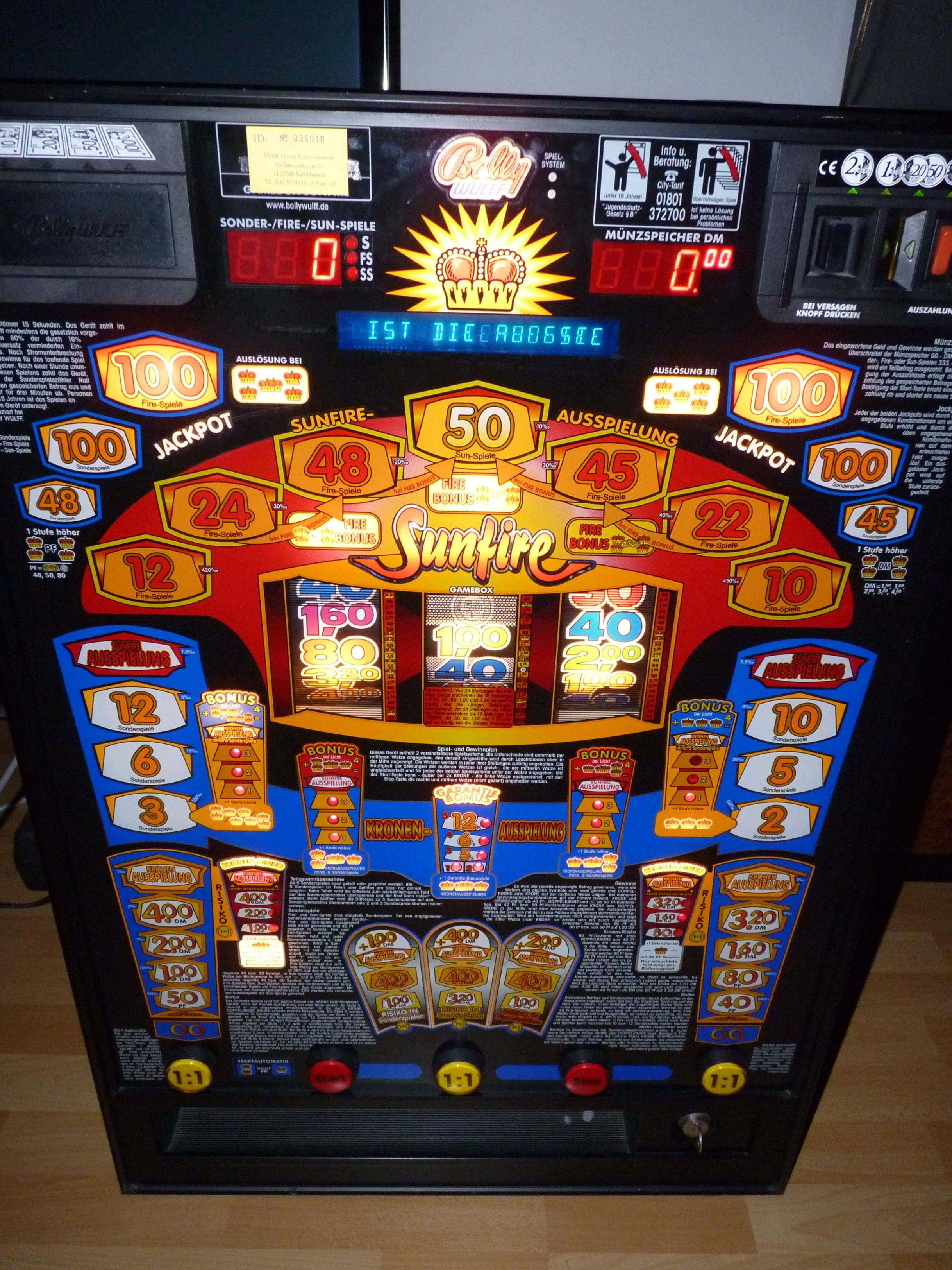 Bally Wulff Sunfire Geldspielautomat in 90461 Nürnberg für 129,00 € zum ...