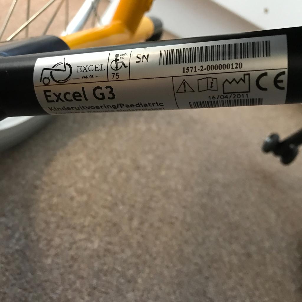 Excel G3 Paediatric Self Propelled Wheelchair in PE19 5SF Offord D'Arcy ...