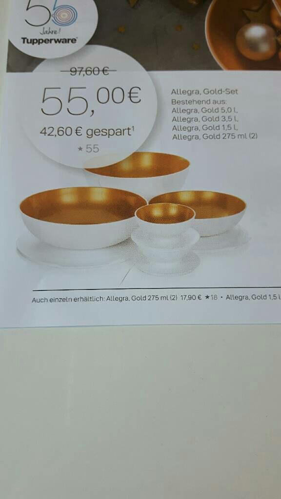 TupperWare Allegra Set in Gold in 56299 Ochtendung für 55,00 € zum ...