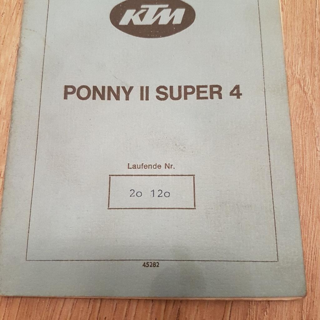ktm ponny 2 super 4 typenschein in 1230 Wien für 1,00 € zum Verkauf ...