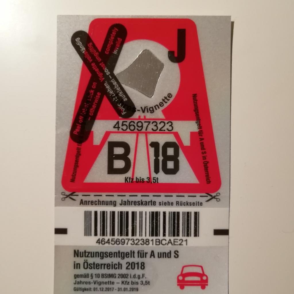 Jahresvignette 2018 Österreich in 8510 Stainz für 70,00 € zum Verkauf ...