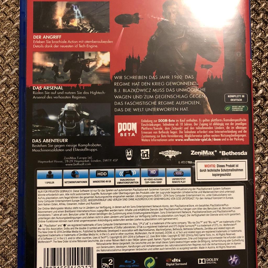 Wolfenstein PS4 in 03253 Schönborn für € 14,00 zum Verkauf | Shpock AT
