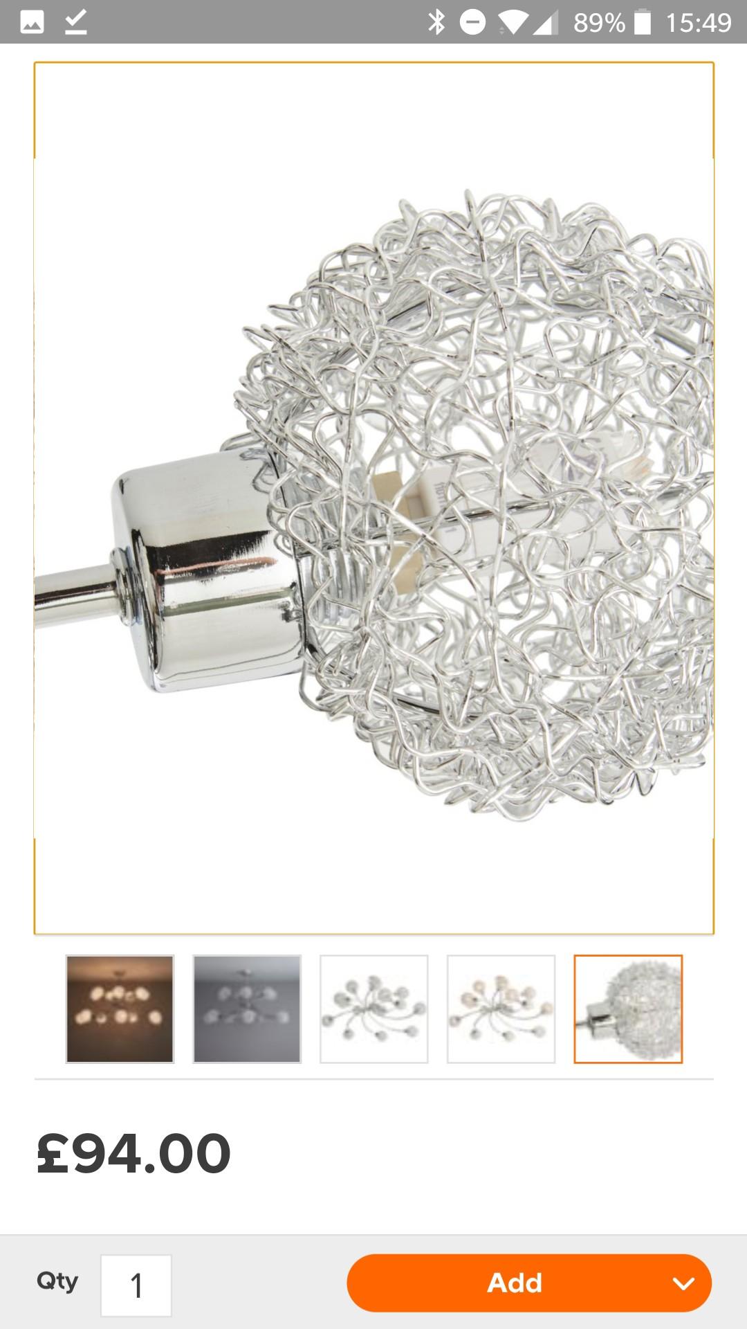 CAELUS CHROME EFFECT 14 LAMP CEILING LIGHT in DY2 Dudley für 50,00 ...