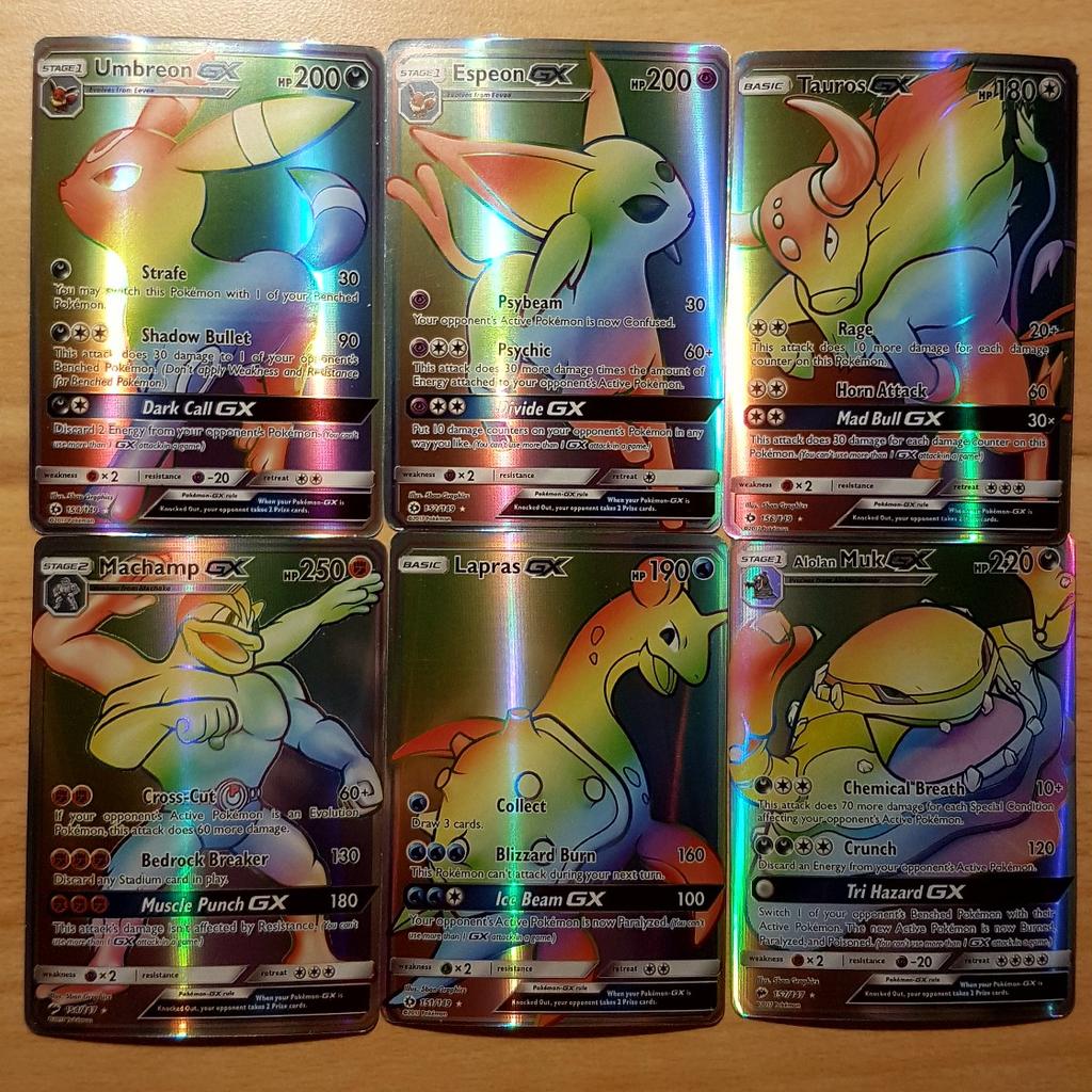 6 Pokemon Rainbow Rare cards (not original) in 64285 Darmstadt für 1,65 ...