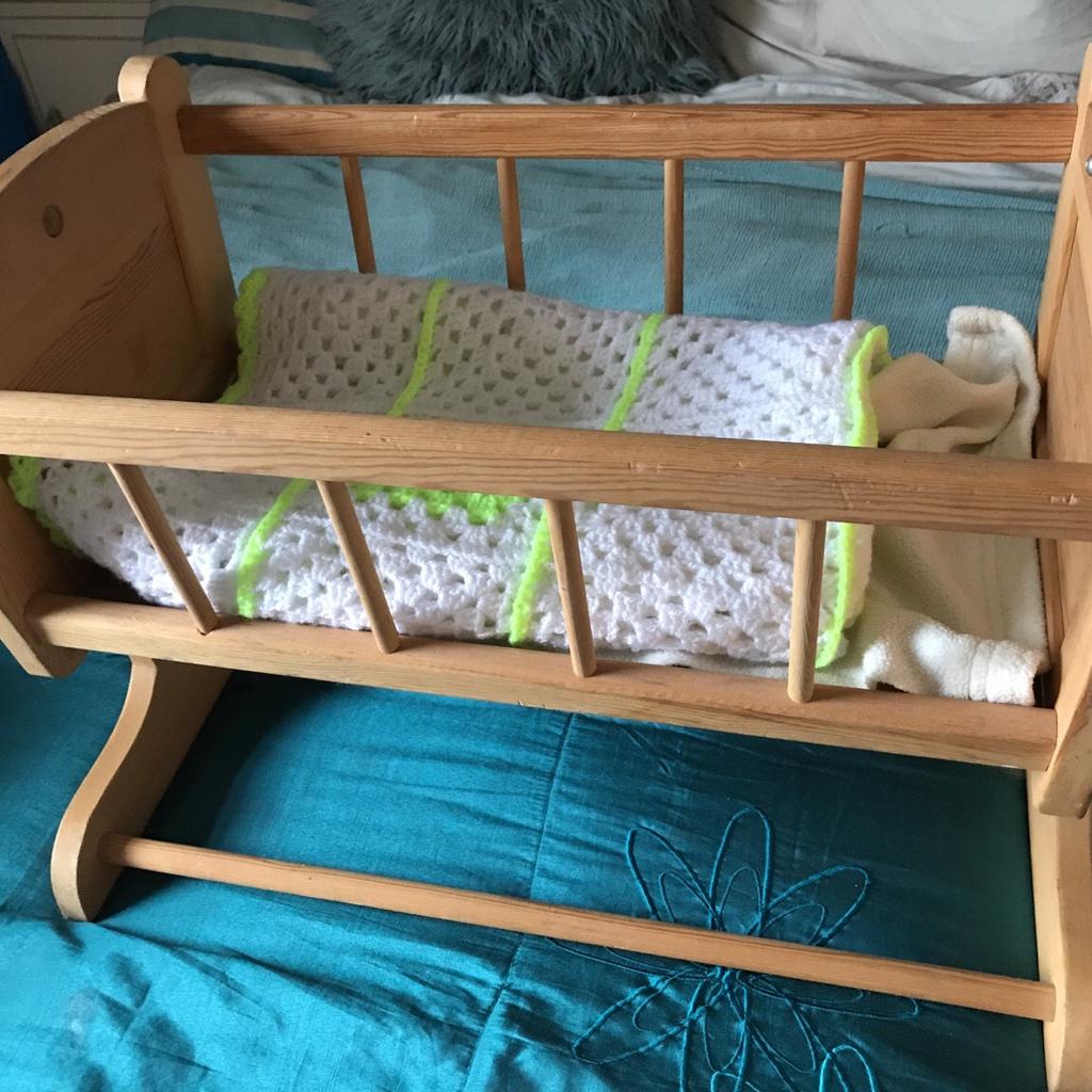 Rocker doll wooden swing cradle cot in Barnsley for £8.00 for sale | Shpock