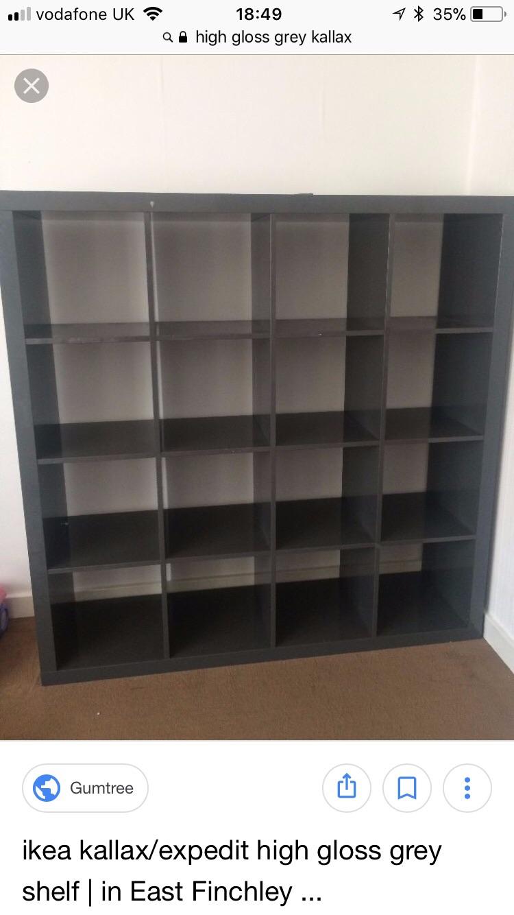 High Gloss Grey Kallax Unit 4x4 in MK8 Wolverton for £80.00 for sale ...
