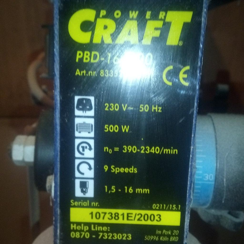 Powercraft pillar drill PBD 16-500 in PO22 Arun für £ 50,00 zum Verkauf ...