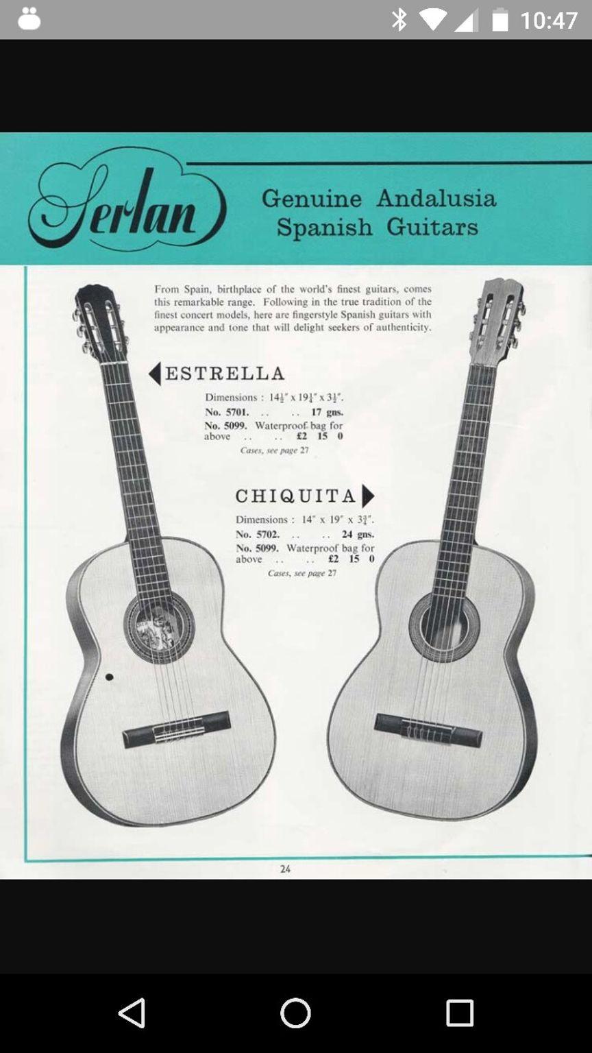 1960's Serlan Estrella Classical Guitar in WA1 Warrington für £ 50,00 ...