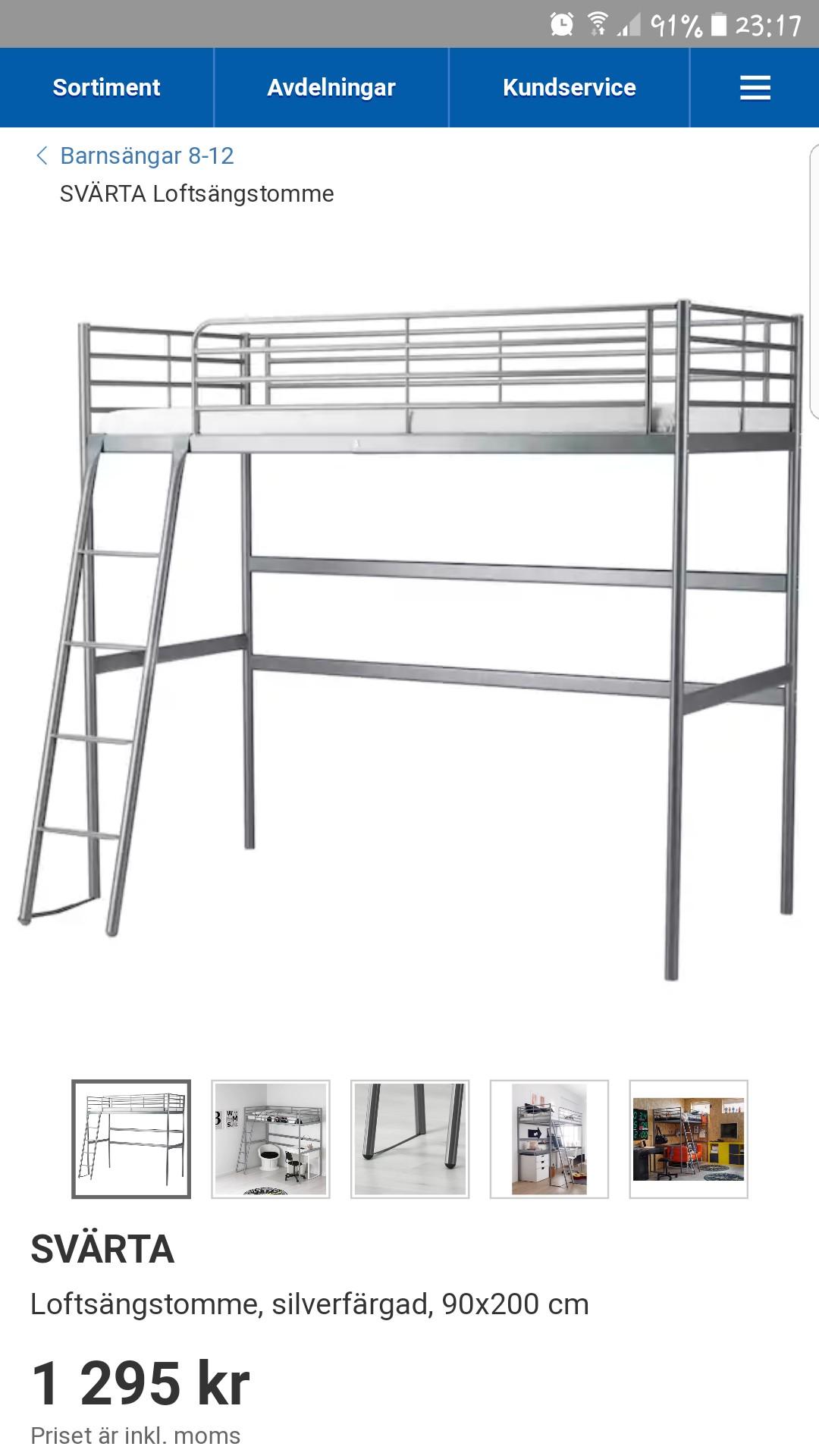 Ikea Sv rta Lofts ng 90x200 In 433 46 Partille Kommun For SEK 650 00