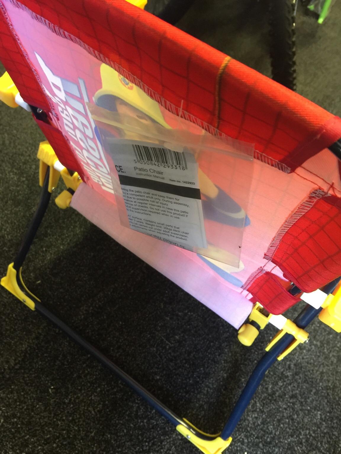Fireman Sam kids folding garden patio chair in WS10 Walsall für £ 2,50 ...