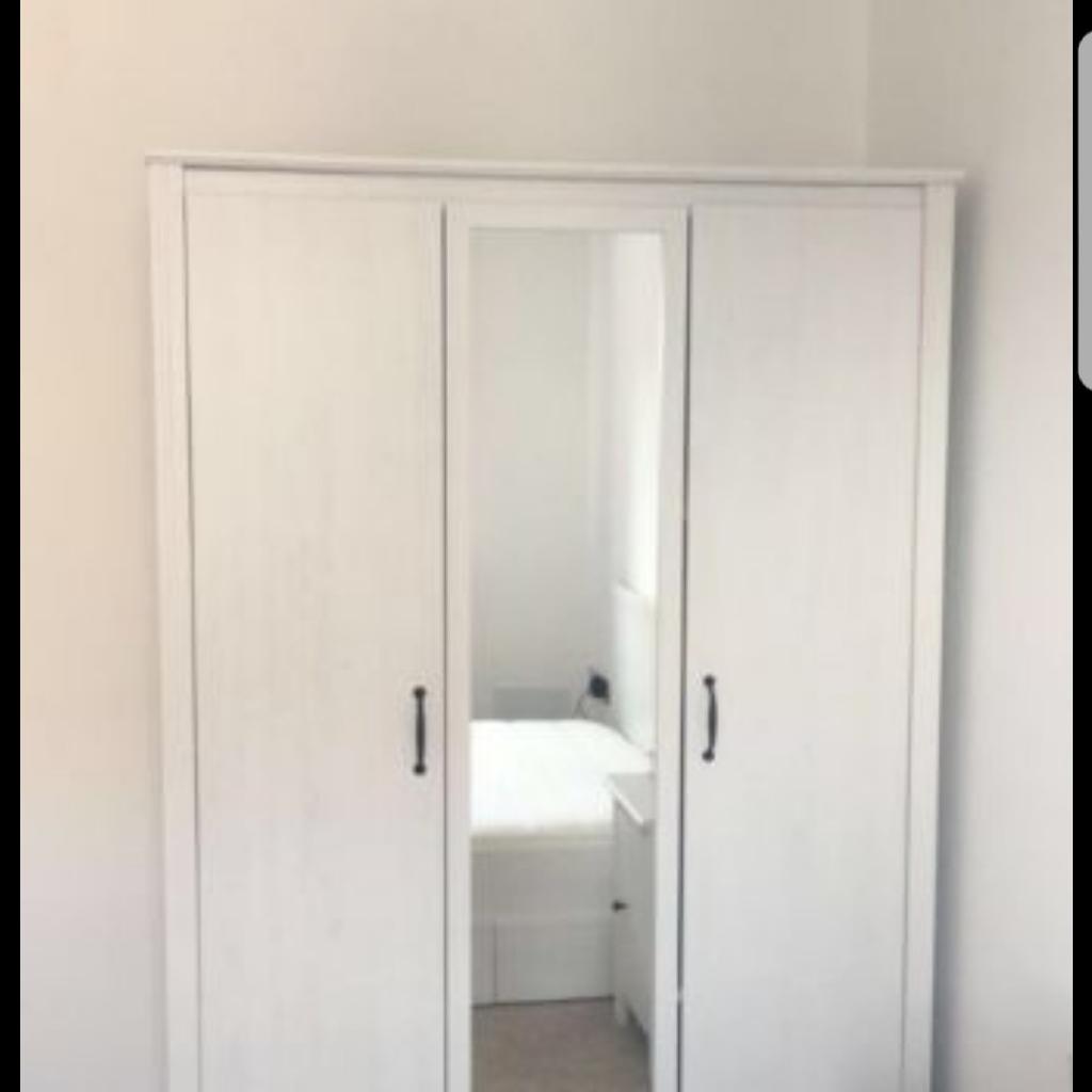 White Ikea Brusali freestanding wardrobe in Woodstone Village für 85,00 ...