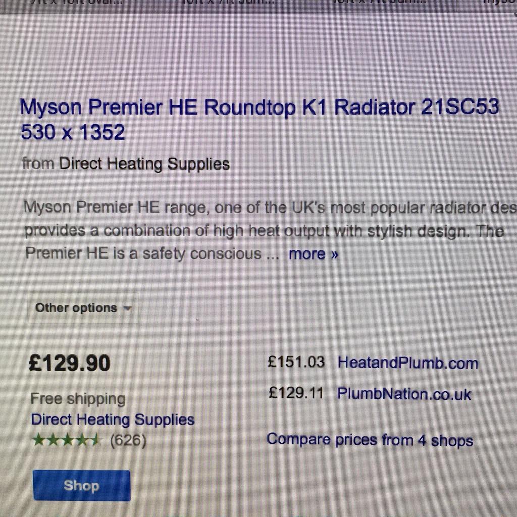 Myson Premier HE Roundtop K1 Radiator x 2 in Mid Sussex for £100.00 for ...