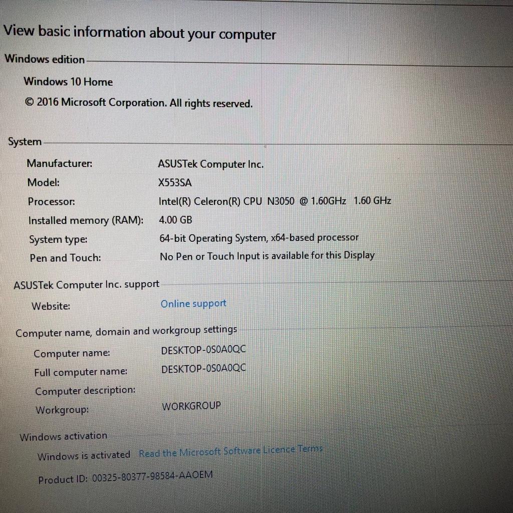 ASUS X553S 15.6 Win 10 laptop in SG1 Stevenage for £115.00 for sale ...