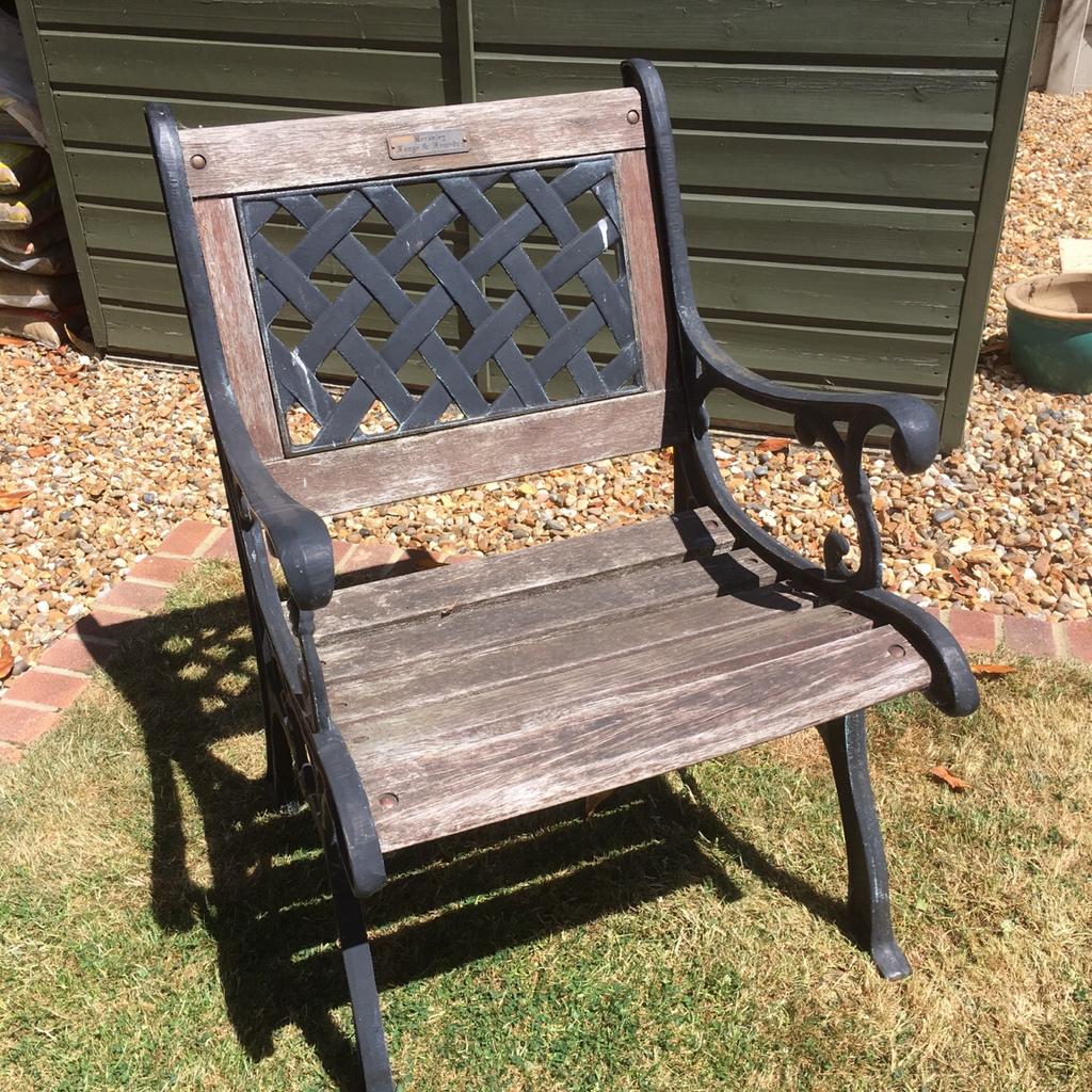 Wrought Iron & Timber Garden Chair in CM2 Chelmsford for £20.00 for ...
