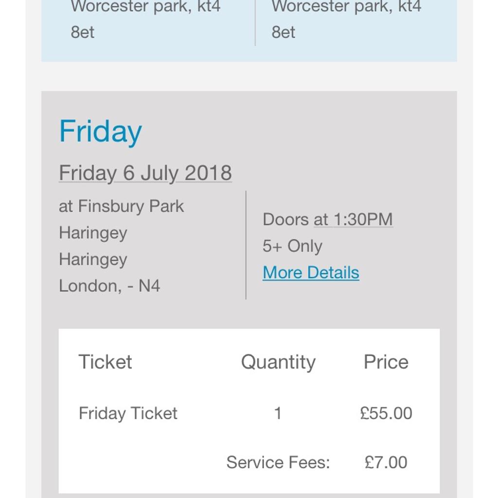Wireless Friday ticket in SE5 Southwark für £ 70,00 zum Verkauf | Shpock AT