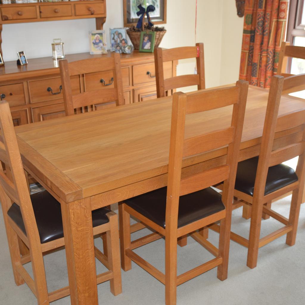 Solid Oak dining table and Six oak chairs in BB1 Hyndburn for £180.00 ...