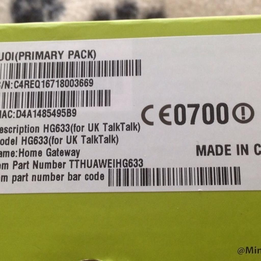 TalkTalk Router HG663 in Rochdale for £10.00 for sale | Shpock