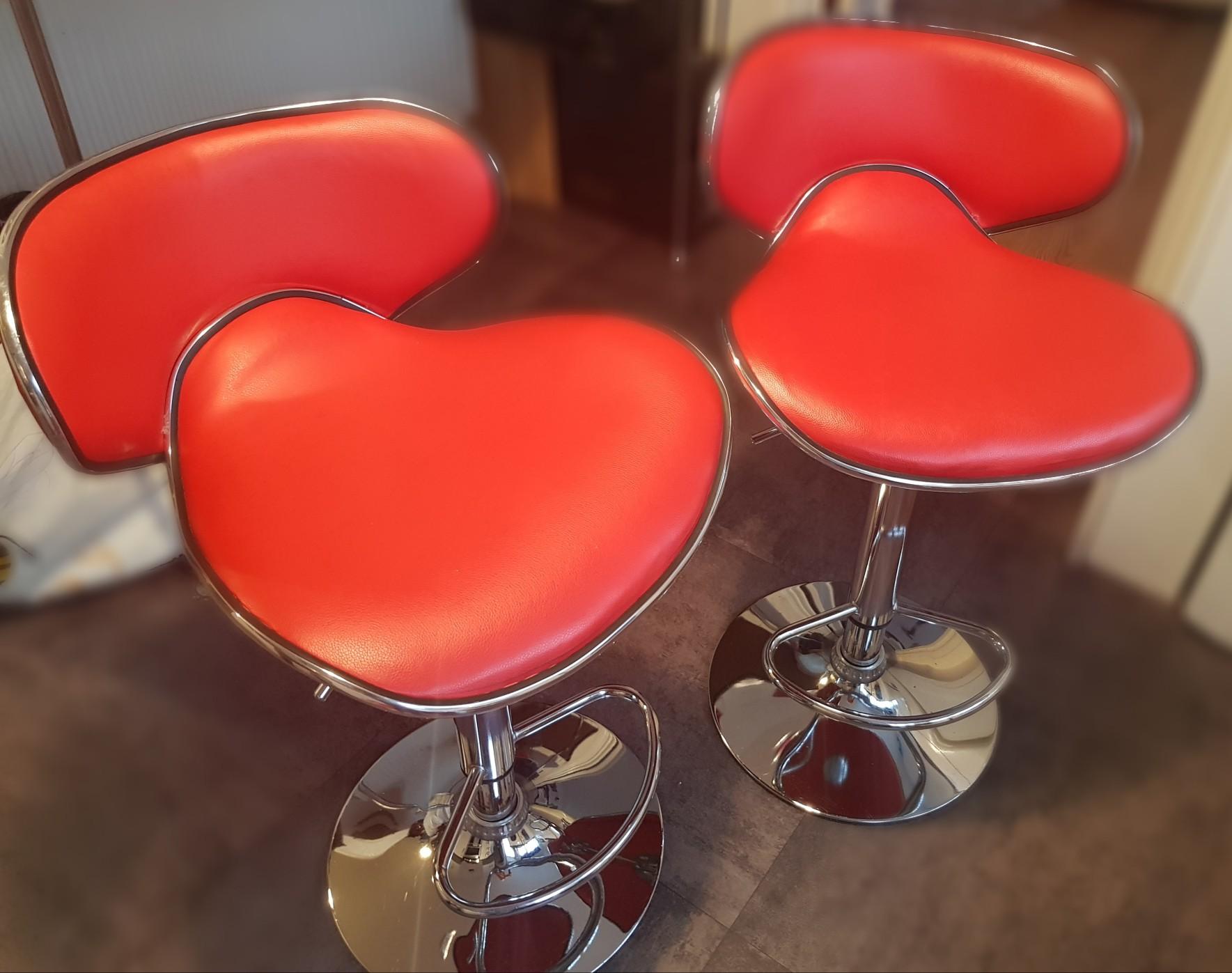 2x red faux leather bar stools in CF48 Trefechan for £35.00 for sale ...