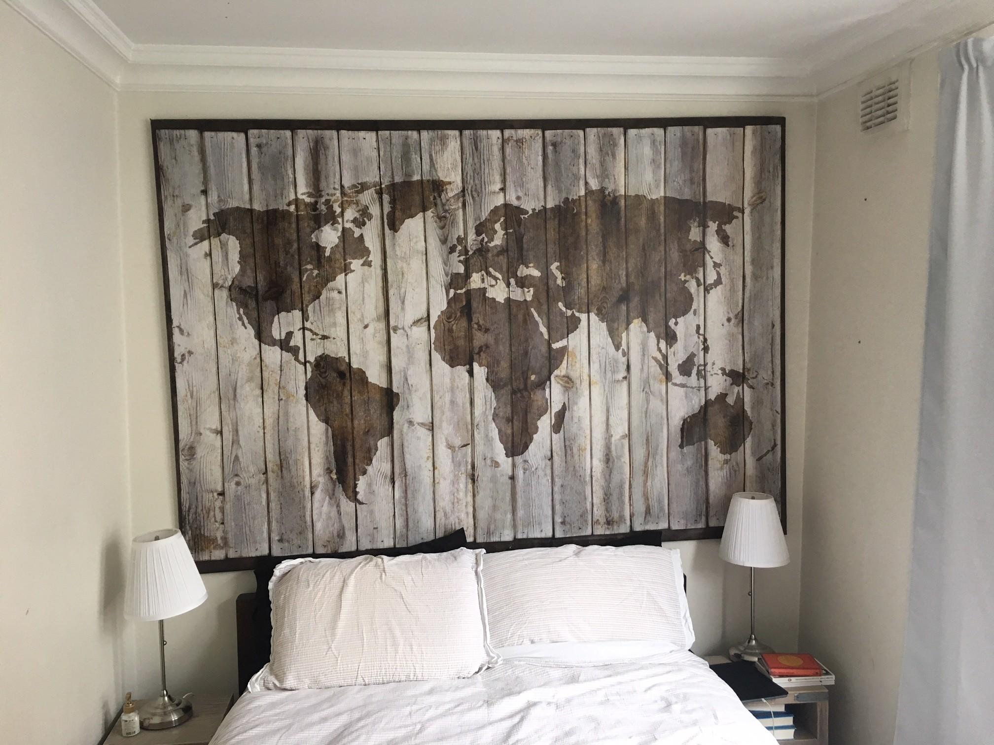Ikea Bjorksta Driftwood World Map Canvas in SW6 Fulham für 45,00 £ zum ...