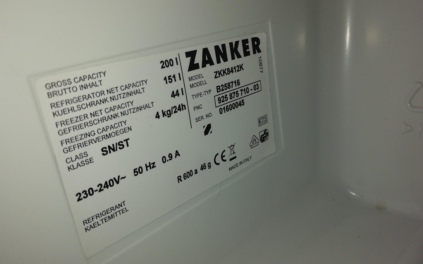 Einbau Kühlschrank/gefrierkombi ZANKER in 92339 Beilngries für 35,00 ...