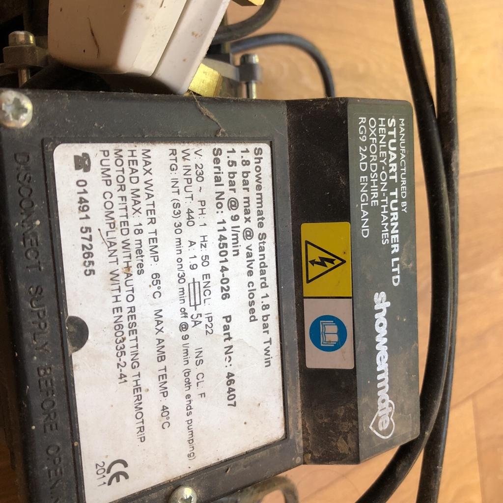 Stuart Turner Showermate Pump 1.8 Bar Twin in ME4 Chatham for £30.00 ...
