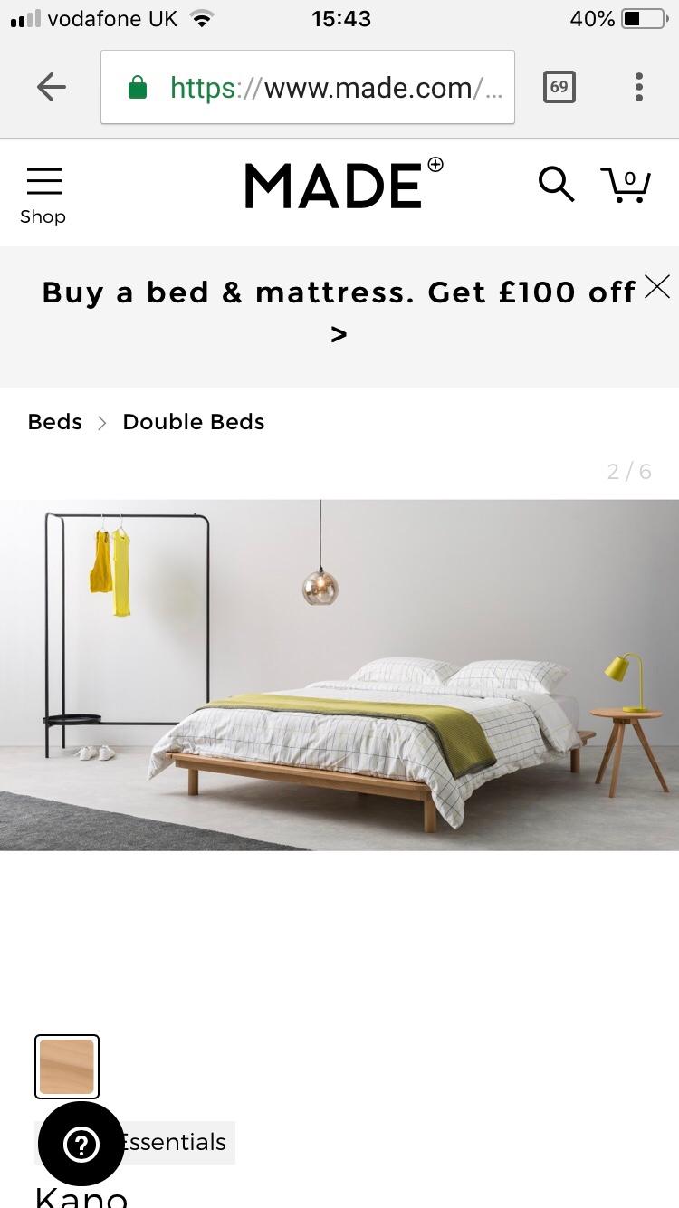 MADE Kano double bed frame in IG1 London für 100,00 £ zum Verkauf ...