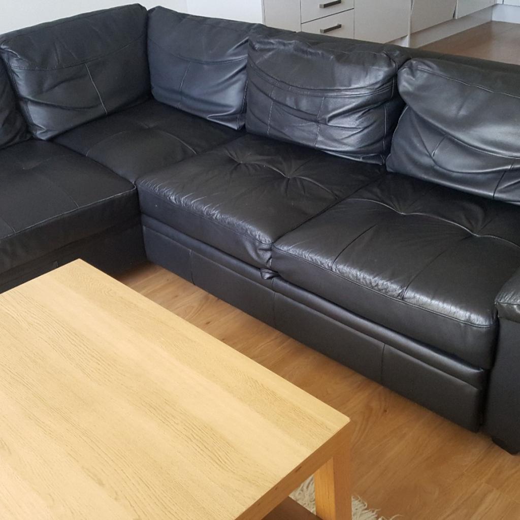 Great condition used black real leather sofa in HA3 Harrow für 400,00 ...
