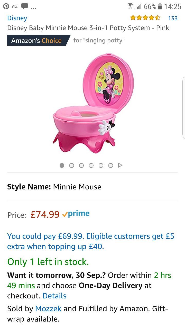 Minnie Mouse 3-in-1 Potty System - Pink in Wolverhampton für £ 12,00 ...
