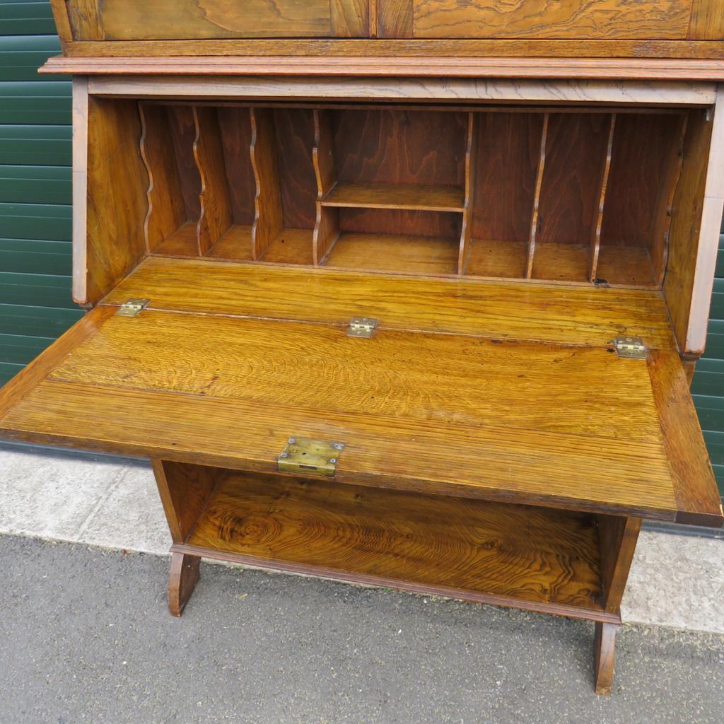 Art Deco Oak Bureau Bookcase Lead Glazed in B63 Dudley for £80.00 for ...