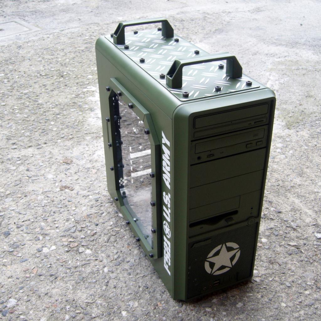Case PC ASUS mid tower moddato militare green in 21026 Barasso für 40 ...