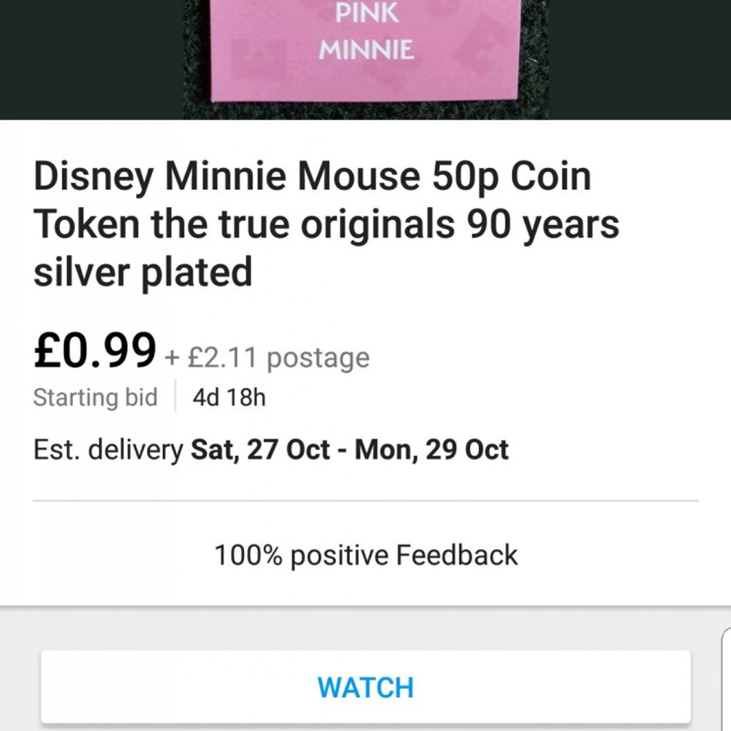 Mickey Mouse and minnie mouse 50p coin token in Seaham für £ 1,00 zum ...