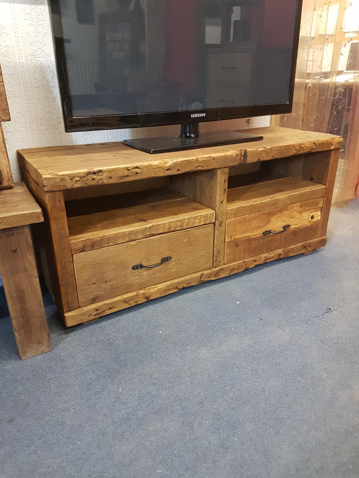 New Chunky Handmade Rustic Solid Wood TV Unit in NG16 Bolsover for £220 ...