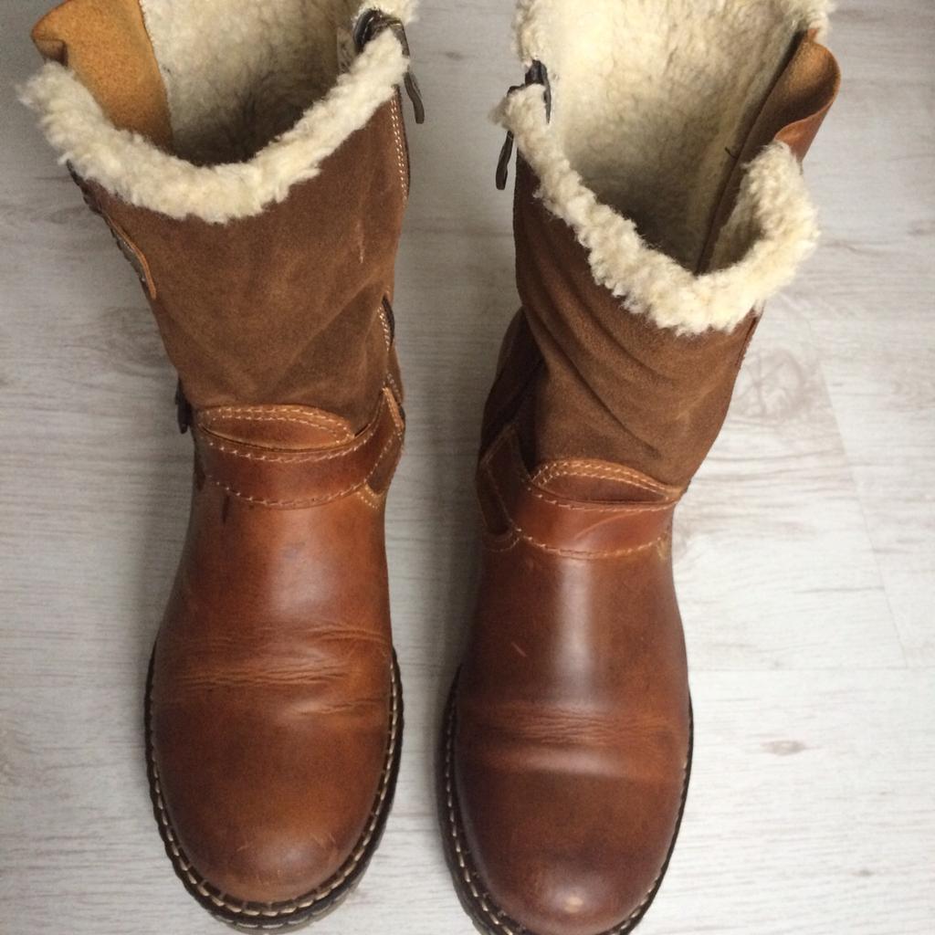 Gr. 39 Echtleder Winterboots braun gefüttert in 86161 Augsburg für 65 ...