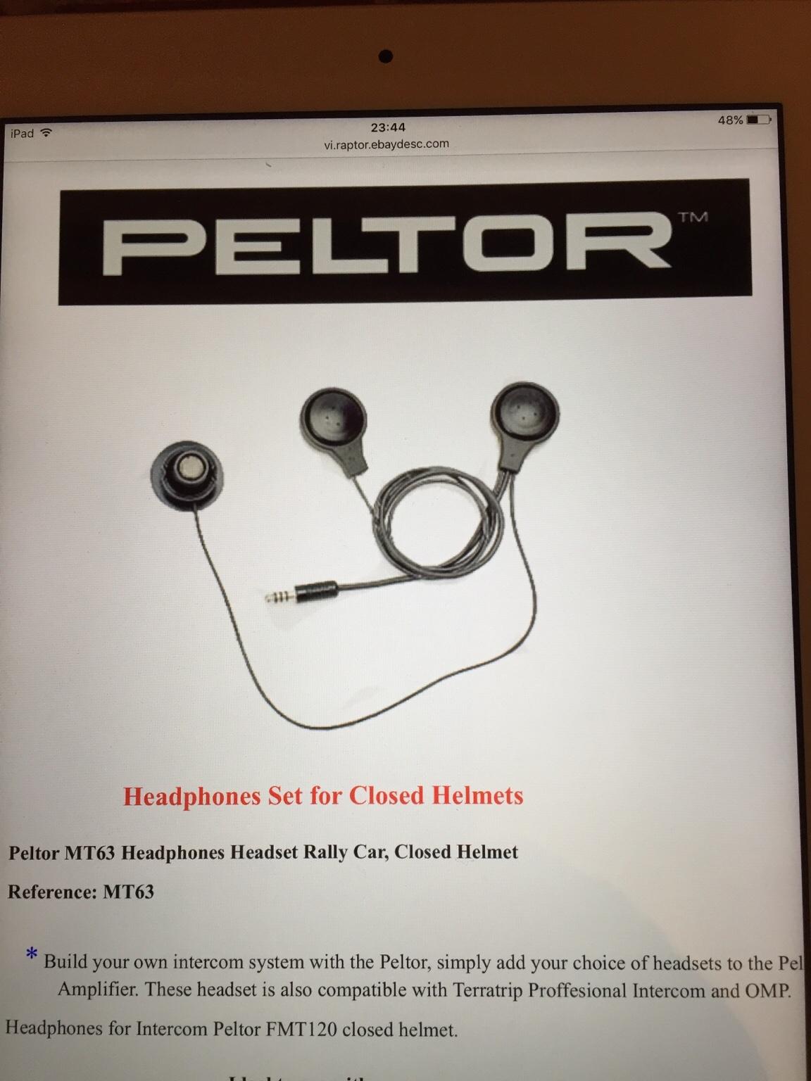 Peltor MT63 Headphones Headset Rally Car in CV5 Coventry for £160.00 ...