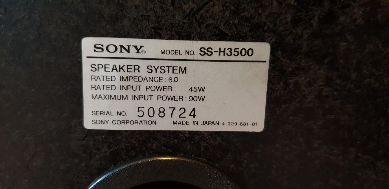 Sony ss-h3500 3-way full range speakers in Welwyn Hatfield for £25.00 ...