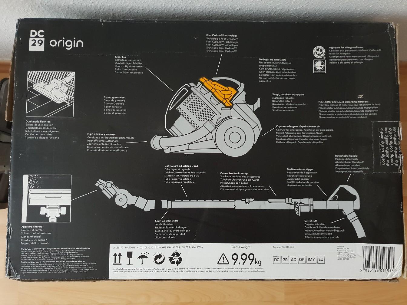 Dyson DC29 Origin dB Staubsauger, Moulded Yel in 74235 Erlenbach für € ...