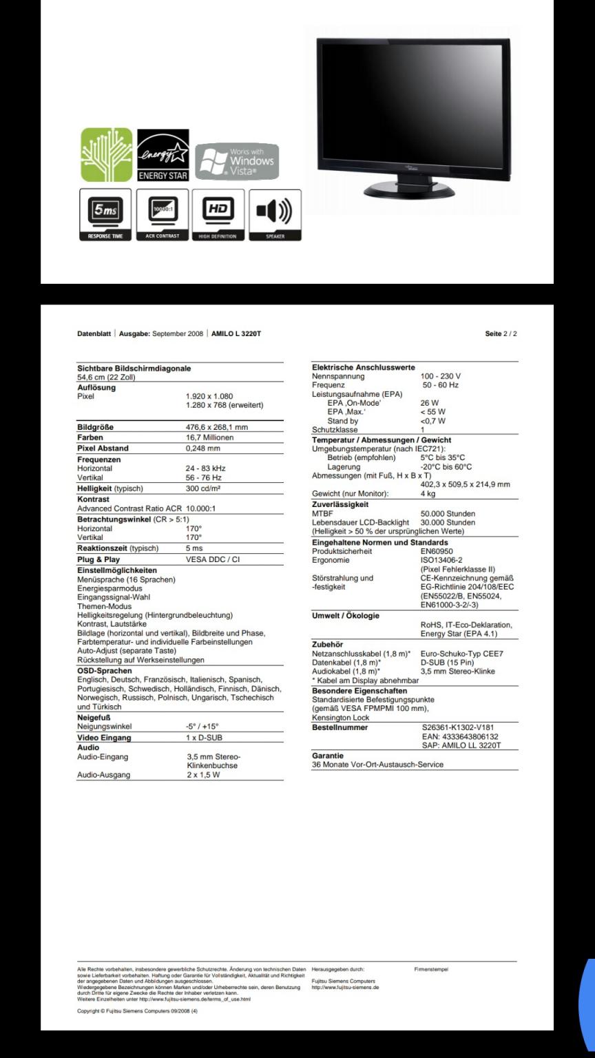 Fujitsu Siemens TFT LCD Monitor in 4371 Dimbach für € 25,00 zum Verkauf ...