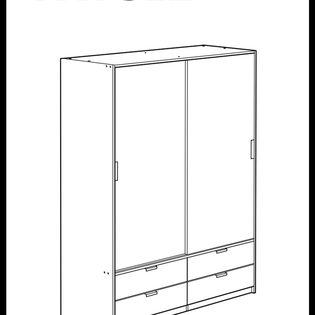 Ikea wardrobe trysil sliding doors 4 drawers assembly store