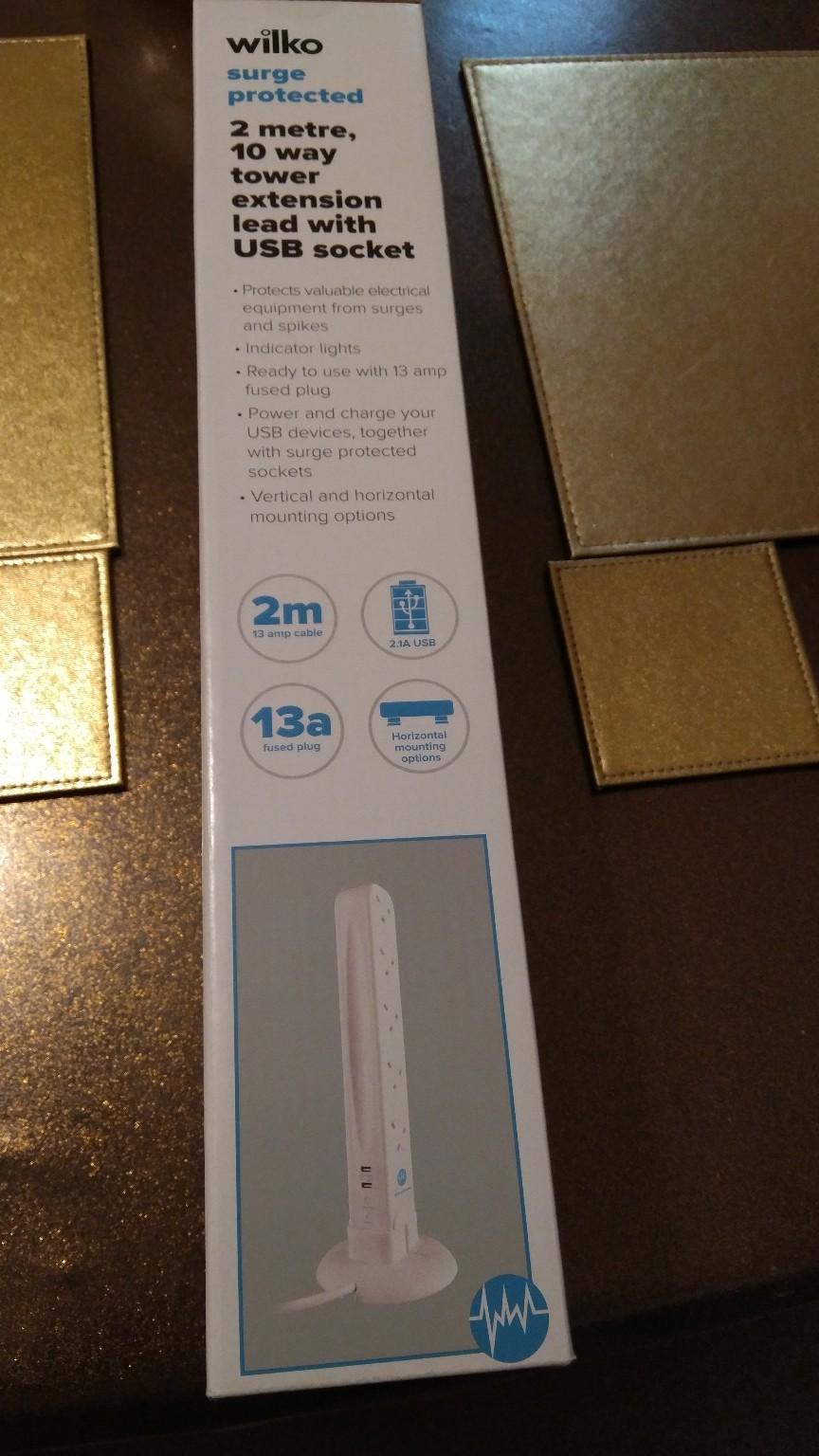 Wilko Tower Extension Lead With USB socket. in S65 Rotherham für 15,00 ...