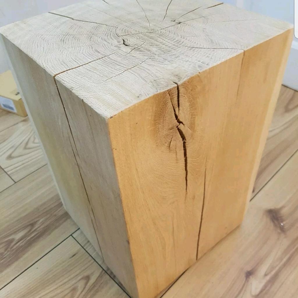 MERLIN Solid Oak Block Side Table RRP £145 in LU6 Dunstable for £70.00 ...