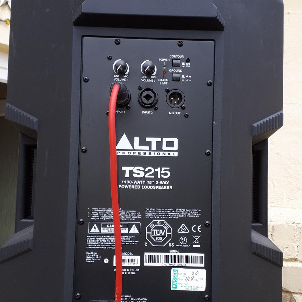 TS215 ALTO 1100 WATTS ACTIVE SPEAKERS in PR7 Chorley für £ 300,00 zum ...