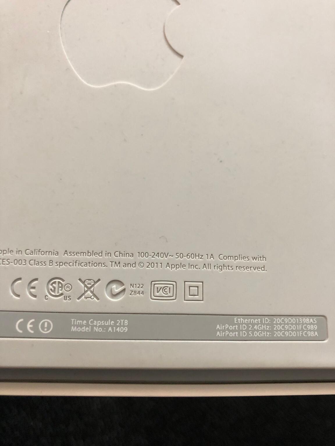 Apple Router Time Capsule 2TB Modell A1409 in 6714 Nüziders für € 70,00 ...