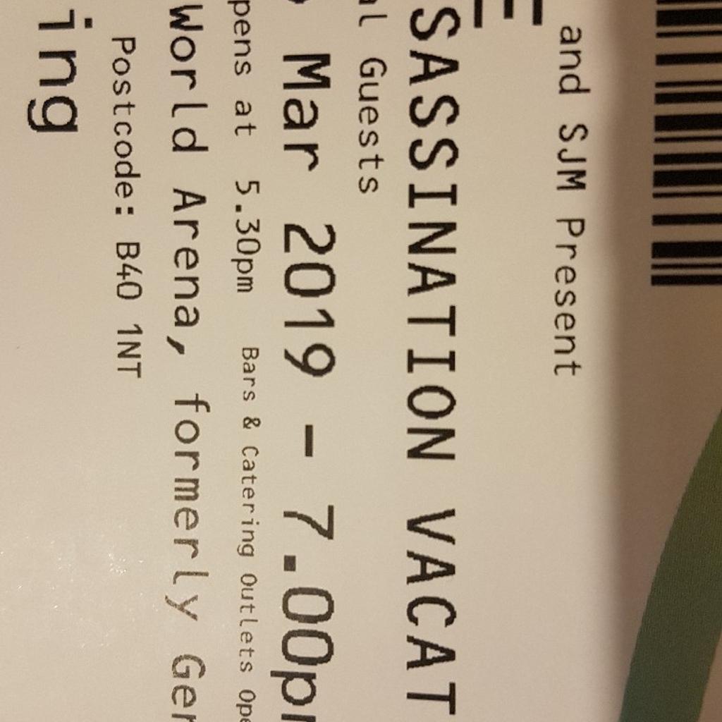 Drake The Assassination Vacation Tour Ticket in B19 Birmingham für £ ...