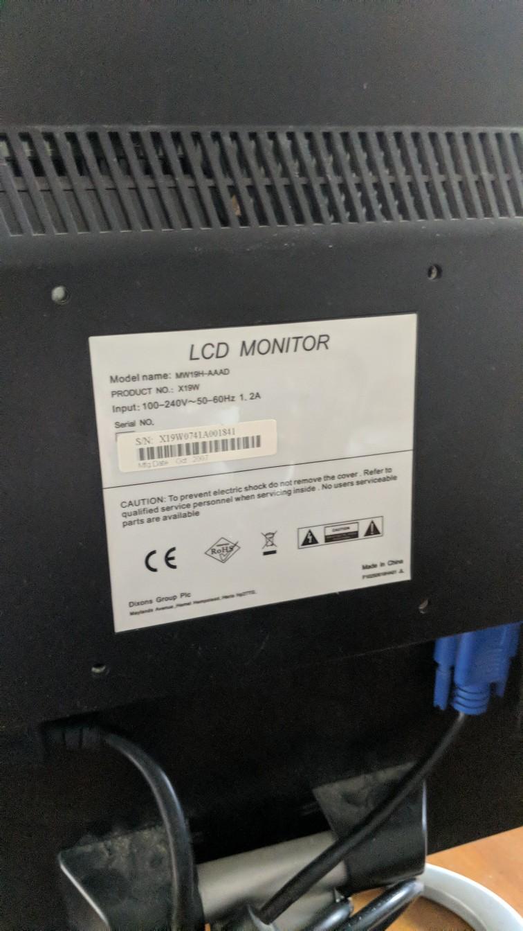 19 inch LCD monitor for PC - computer screen in SW2 Lambeth for £25.00 ...