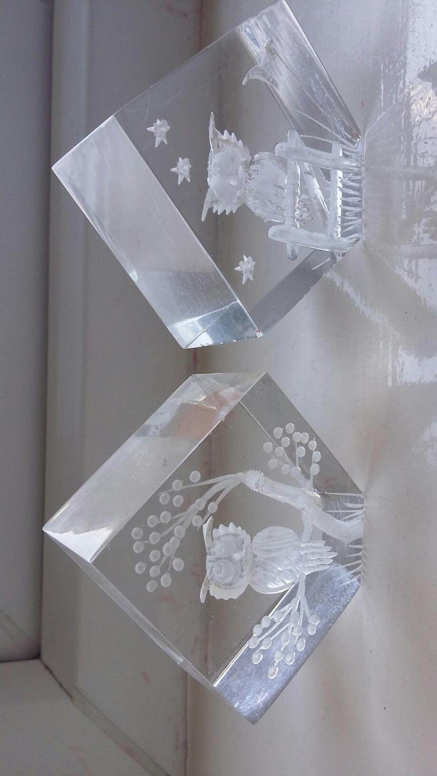 RARE - BEAUTIFUL OWL CLEAR GLASS CUBES in DE65 Derbyshire für £ 12,98 ...