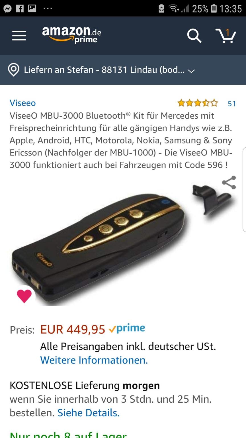 ViseeO MBU-300 für Mercedes Benz Modelle in 6923 Lauterach für 199,00 ...